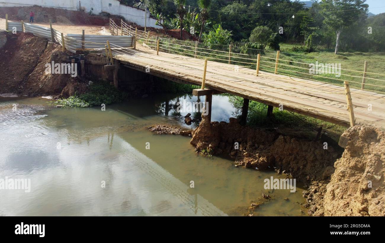macarani, bahia, brazil - july 1, 2023: improvised bridge made of wood ...