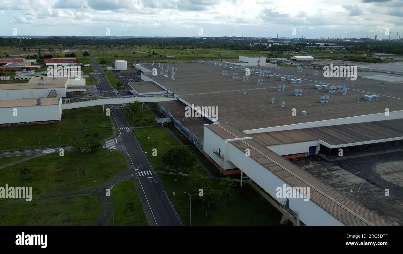 camacari, bahia, brazil - april 4, 2023: aerial view of abandoned ford ...