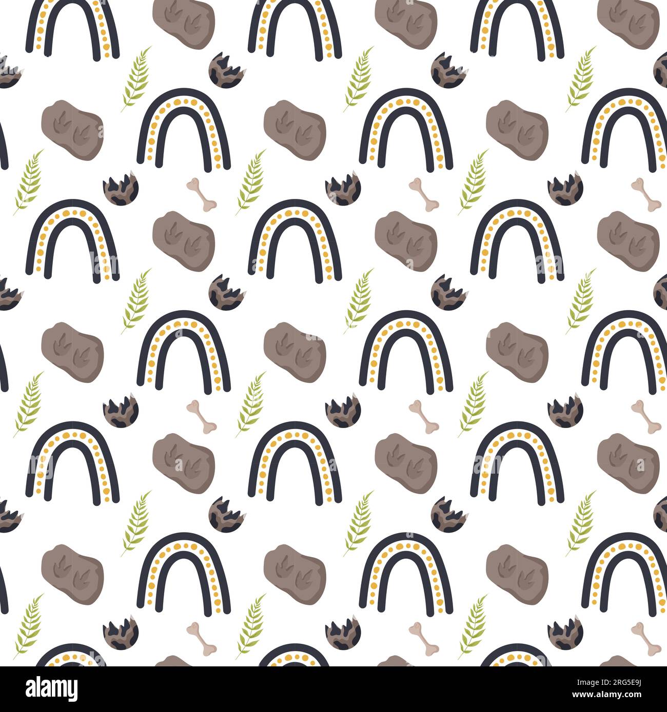 Dinosaur seamless pattern footprint tracks. Minimal color background ...