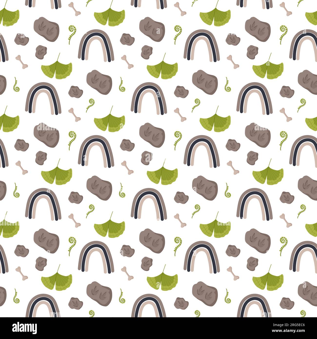 Dinosaur seamless pattern footprint tracks. Minimal color background ...