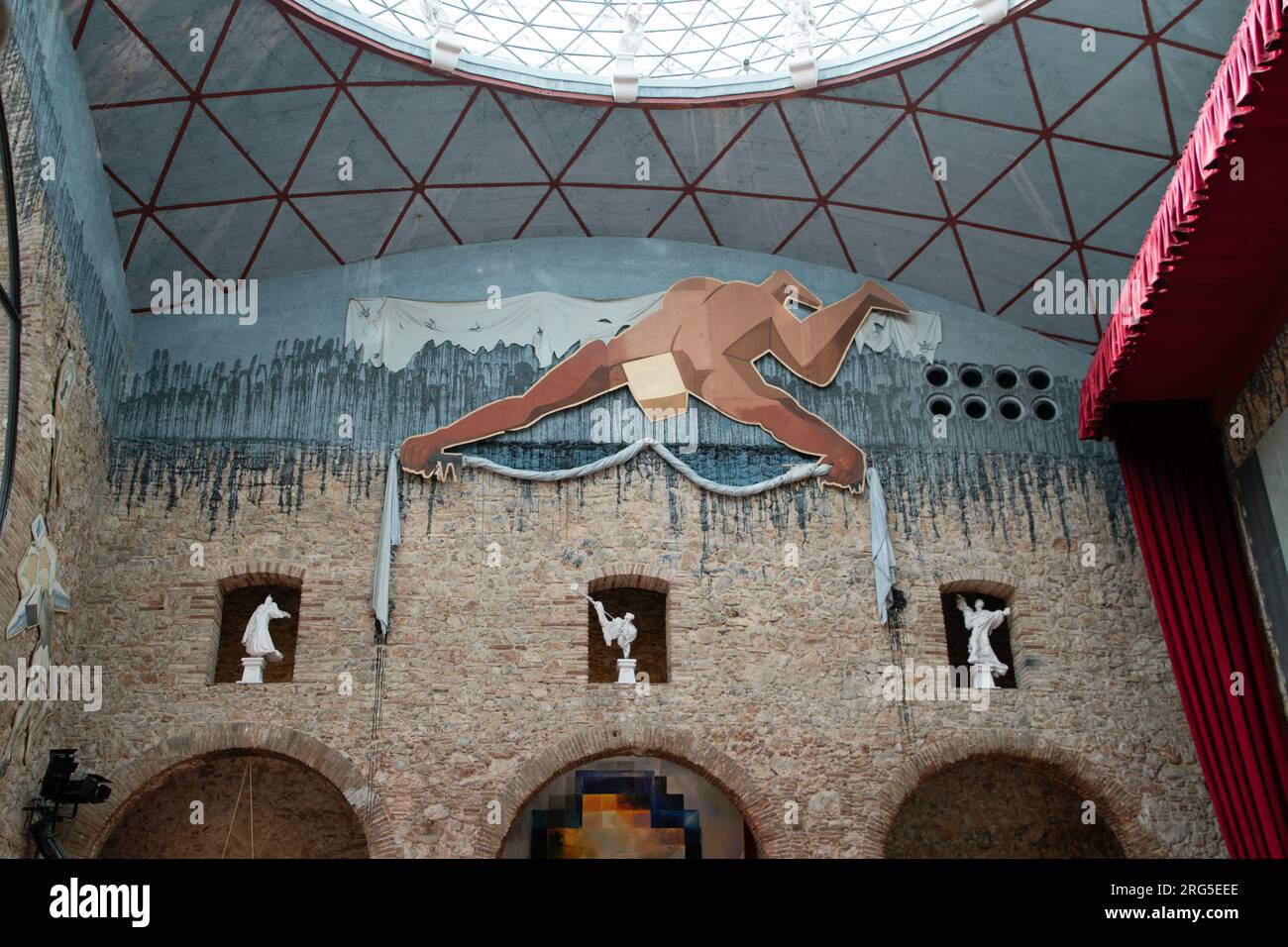 Landscape of abstract roof interior of Salvador Dali Theater Museum in ...