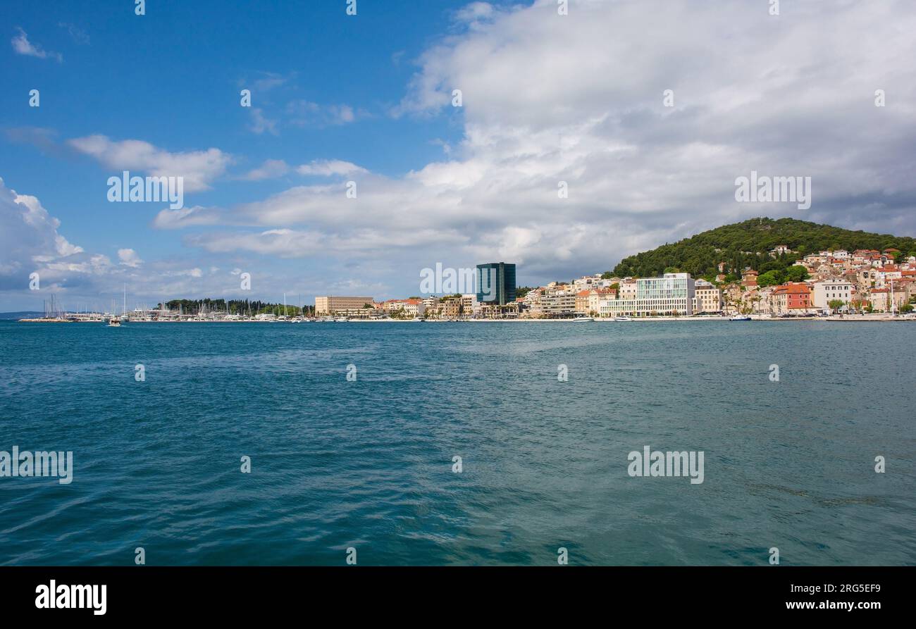 The waterfront of the historic coastal city of Split in Dalmatia ...