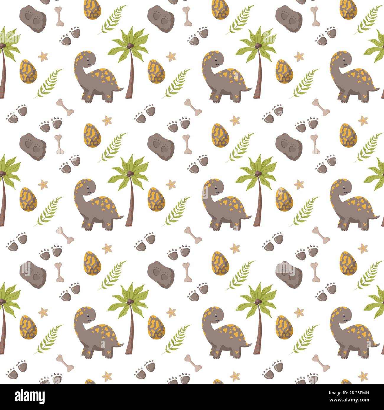 Dinosaur seamless pattern footprint tracks. Minimal color background ...