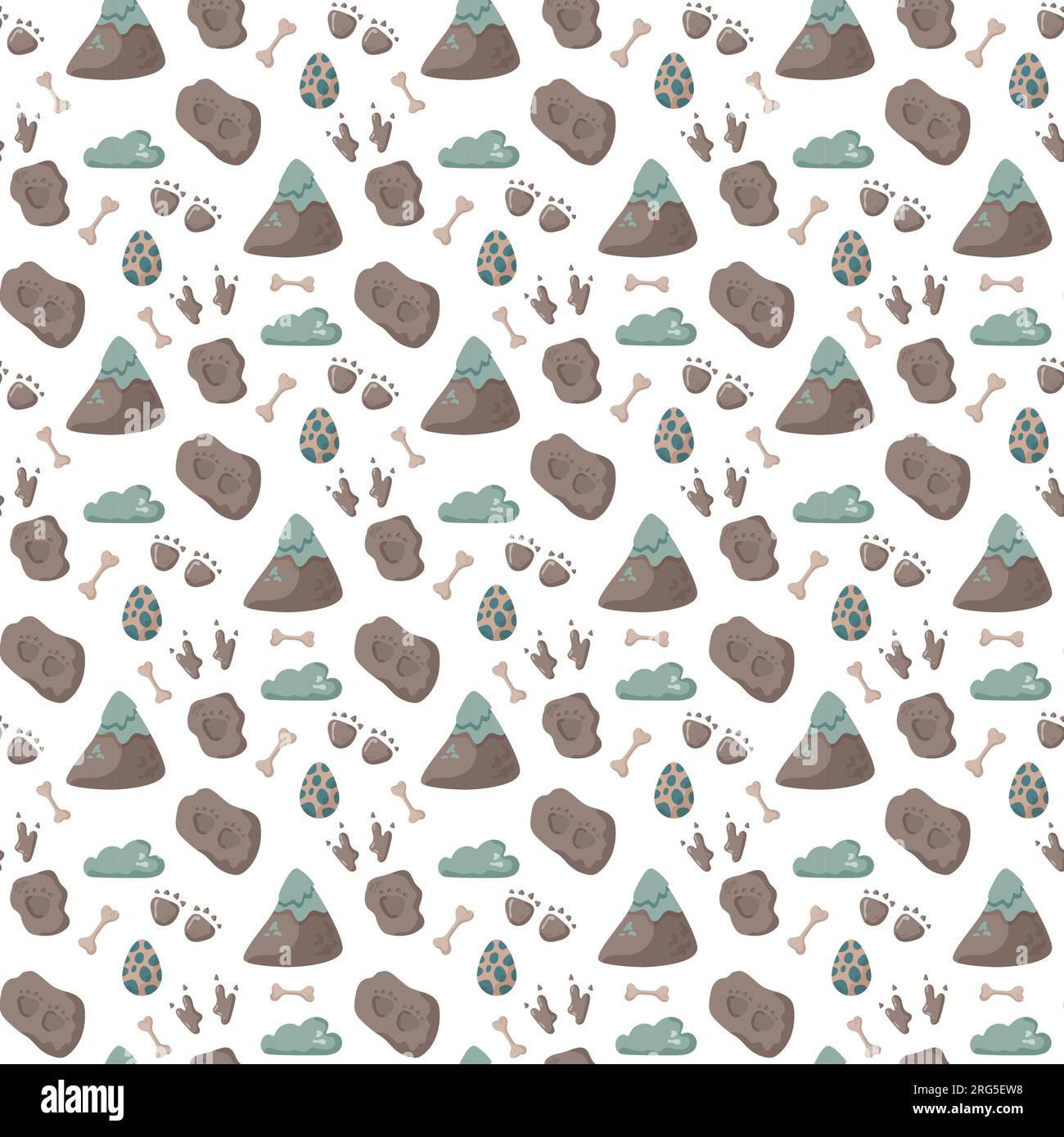 Dinosaur seamless pattern footprint tracks. Minimal color background ...