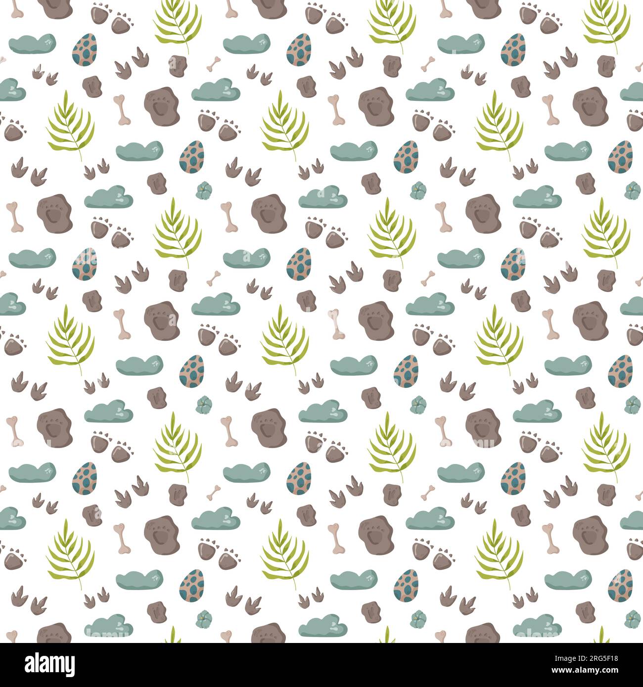 Dinosaur seamless pattern footprint tracks. Minimal color background ...