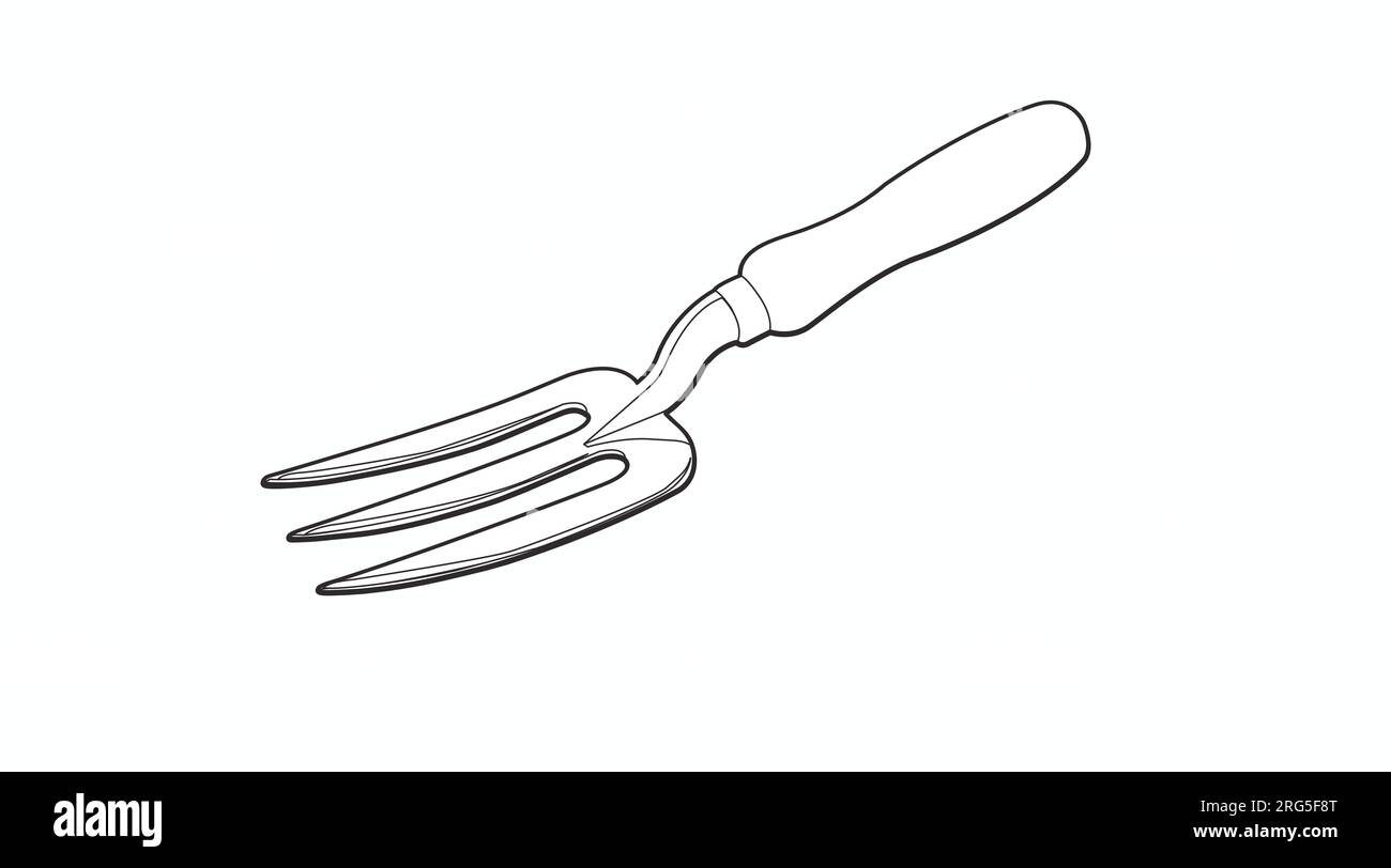 Vector Isolated Illustration of a Small Garden Fork Stock Vector Image ...
