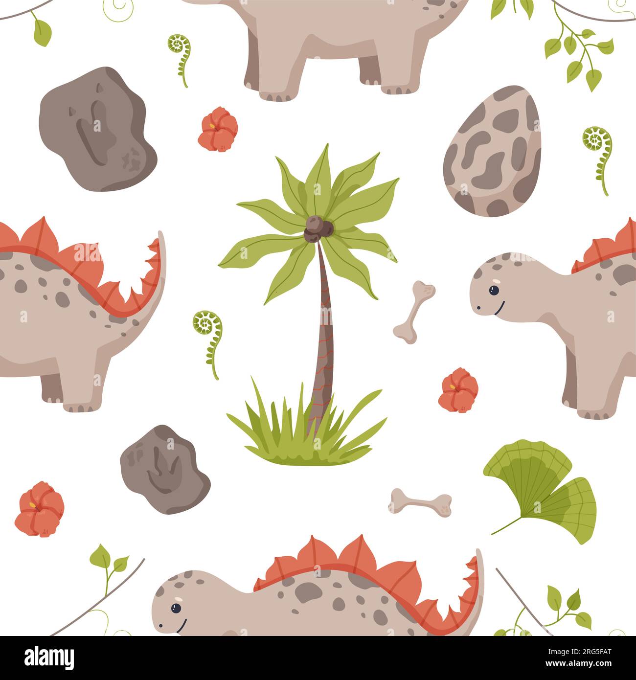 Dinosaur seamless pattern footprint tracks. Minimal color background ...