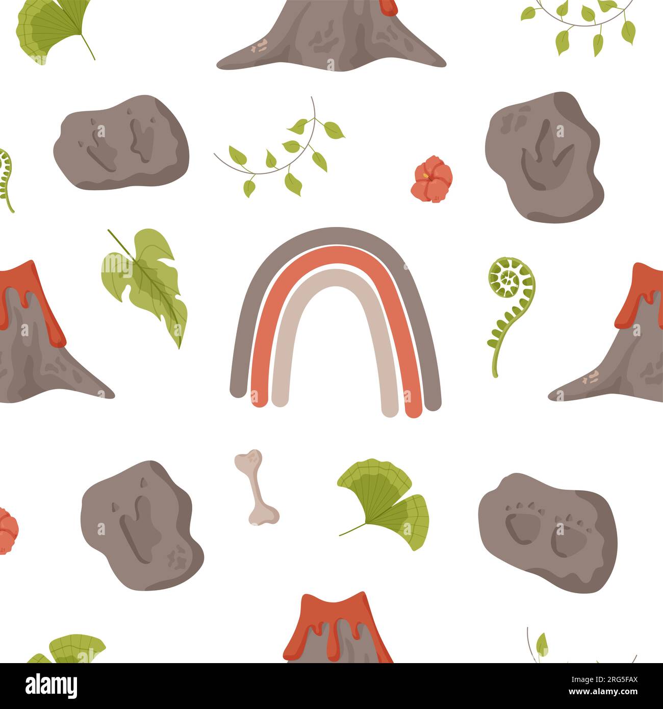 Dinosaur seamless pattern footprint tracks. Minimal color background ...