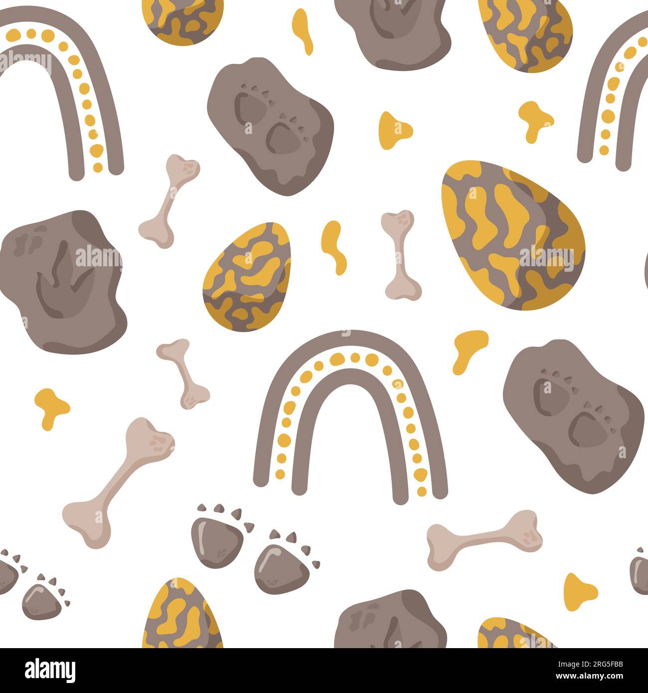 Dinosaur seamless pattern footprint tracks. Minimal color background ...