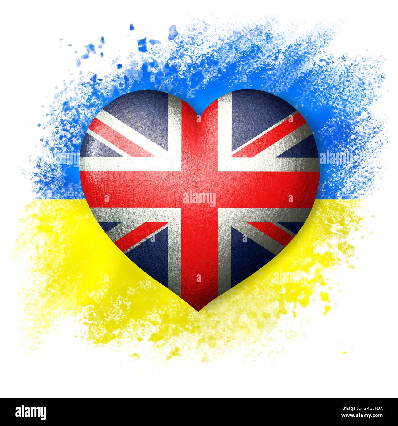 Flags of Ukraine and Great Britain. Heart color of the flag on the ...
