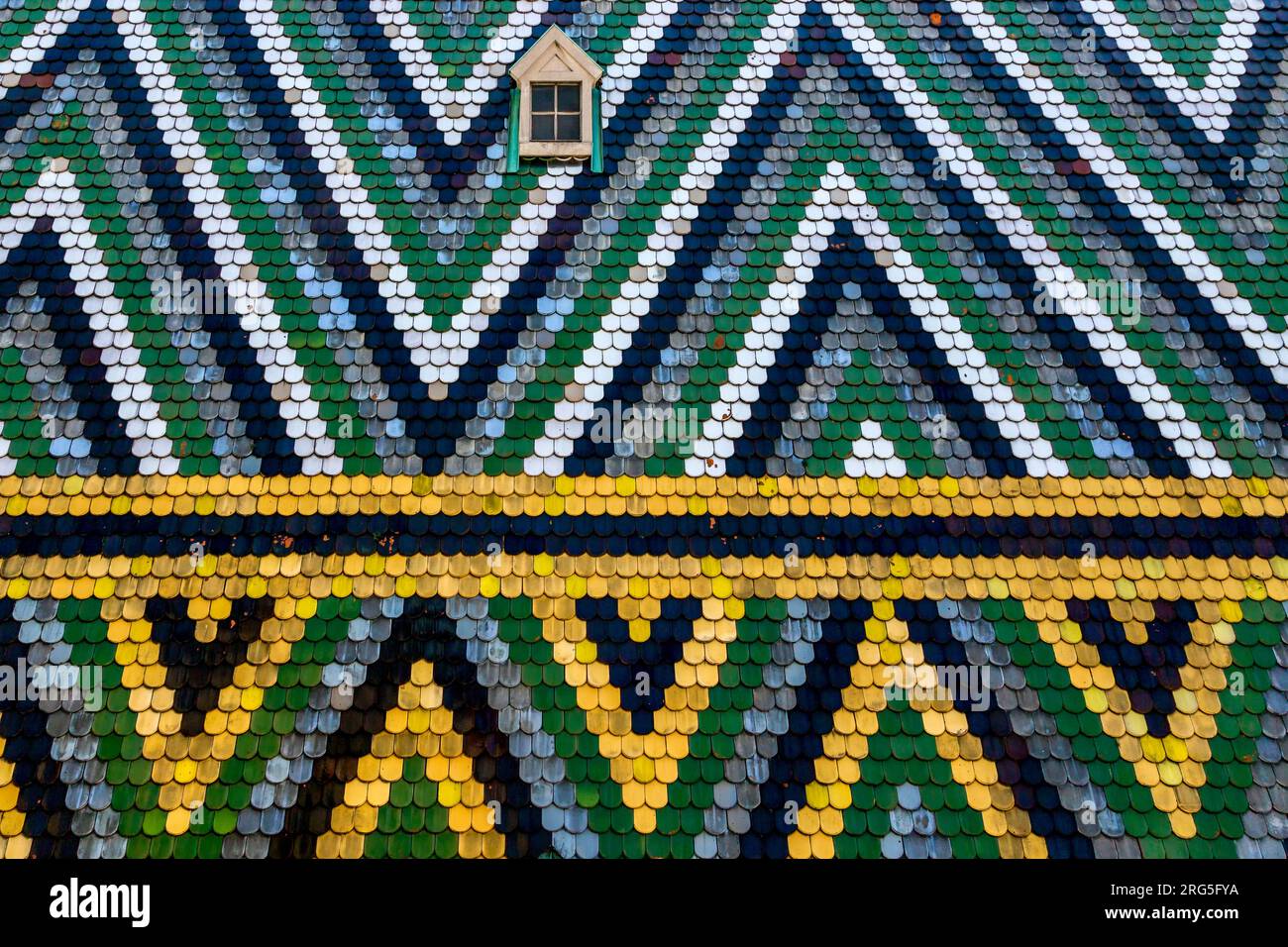 Background and texture of multi-colored roof tiles Stock Photo - Alamy