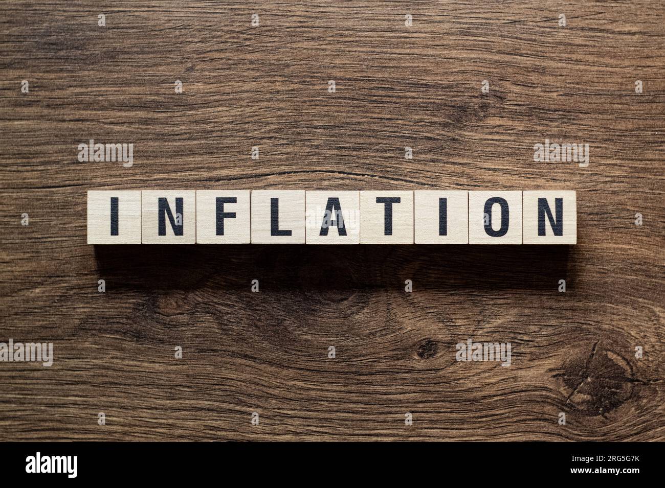 Inflation - word concept on building blocks, text Stock Photo - Alamy