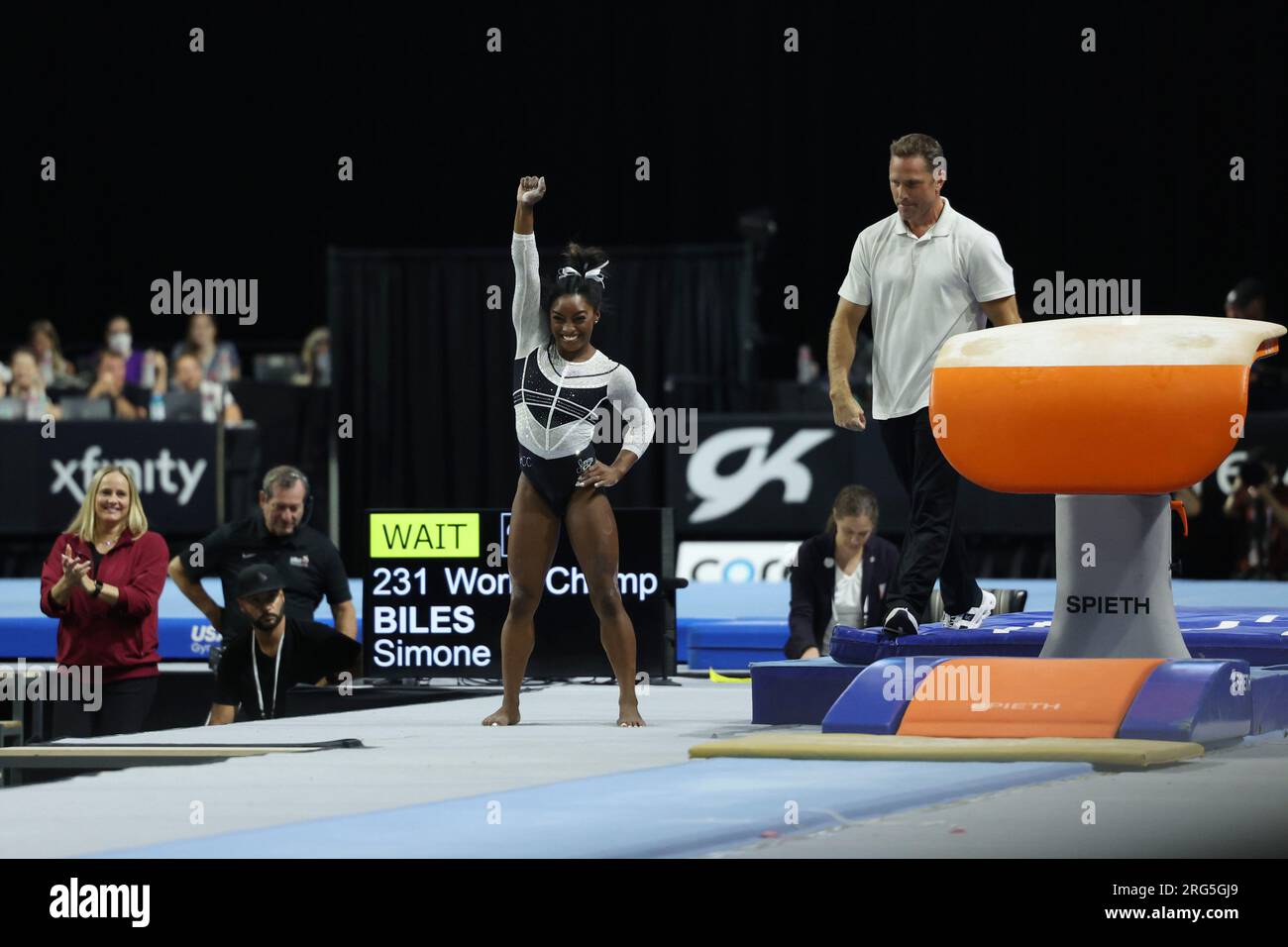 August 5, 2023: Olympic gold medalist SIMONE BILES celebrates after ...