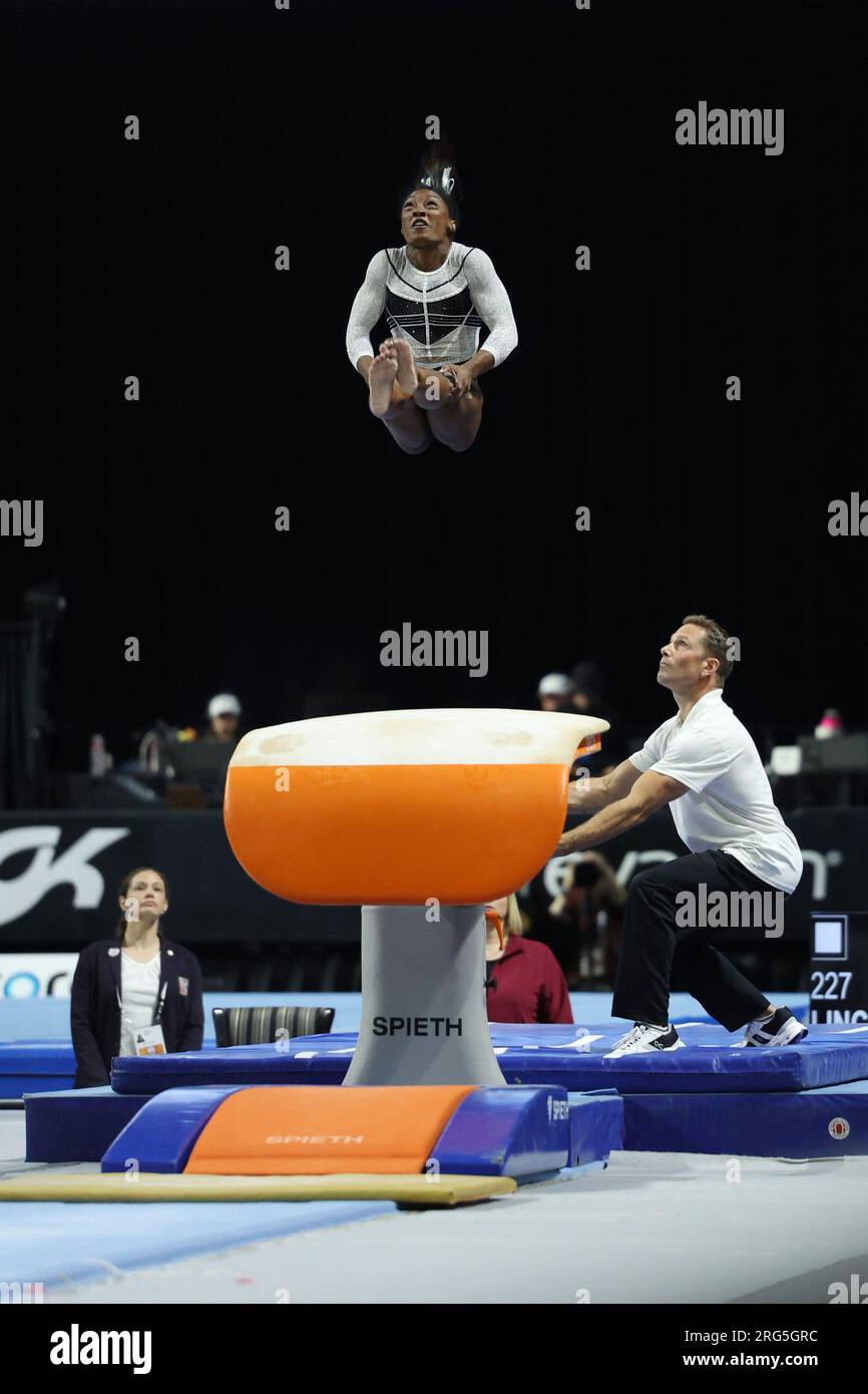 August 5, 2023: Olympic gold medalist SIMONE BILES competes the ...