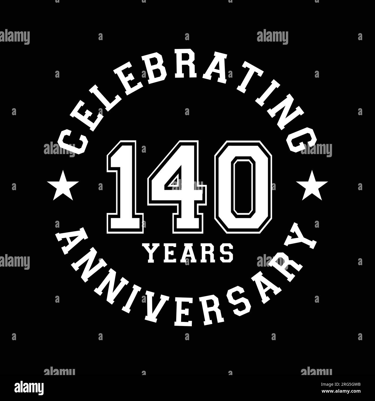 140 years anniversary celebration design template. 140th vector and ...