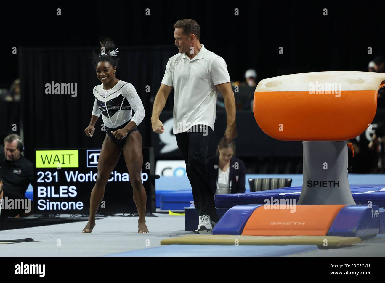 August 5, 2023: Olympic gold medalist SIMONE BILES celebrates after ...