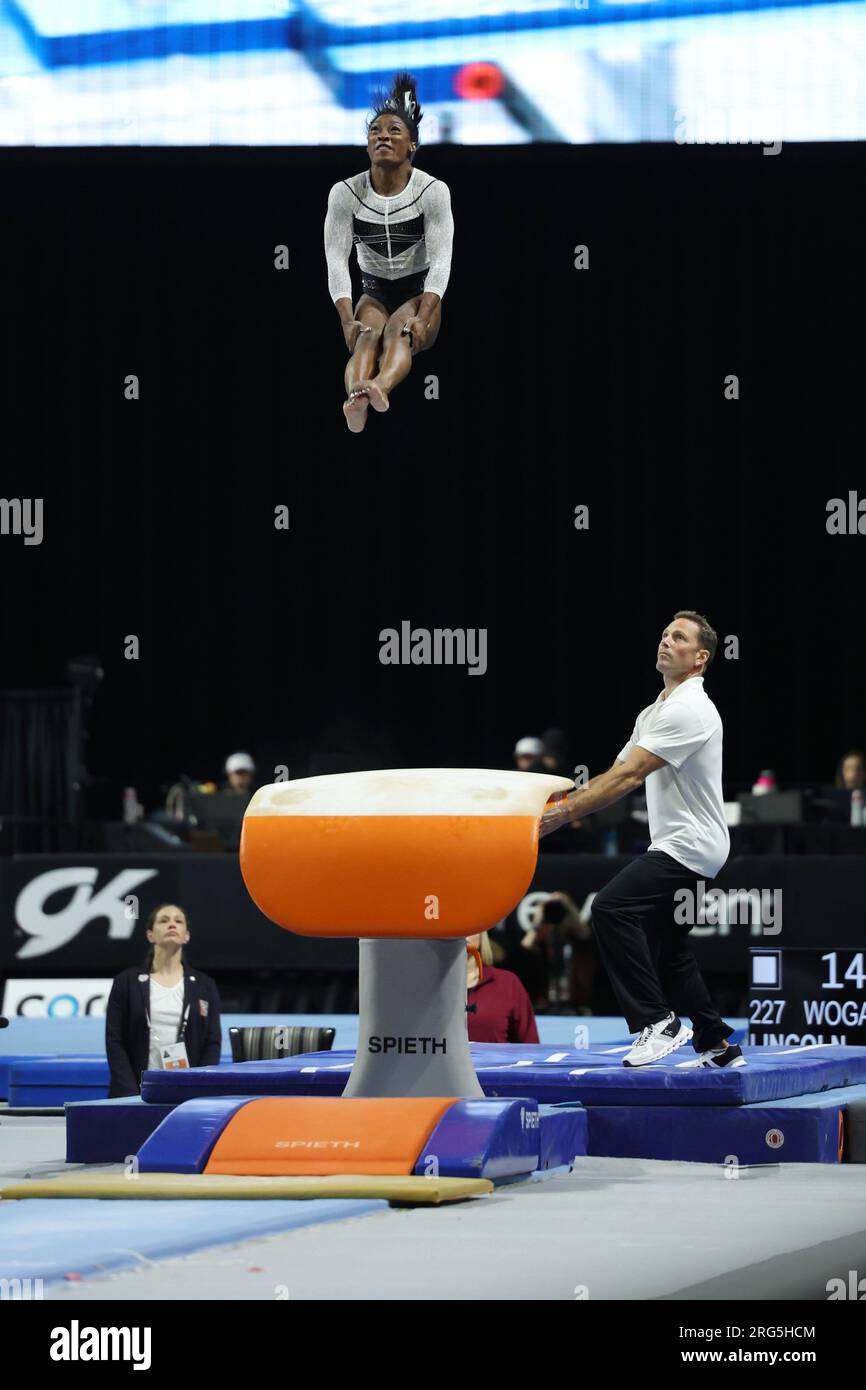 August 5, 2023: Olympic gold medalist SIMONE BILES competes the ...