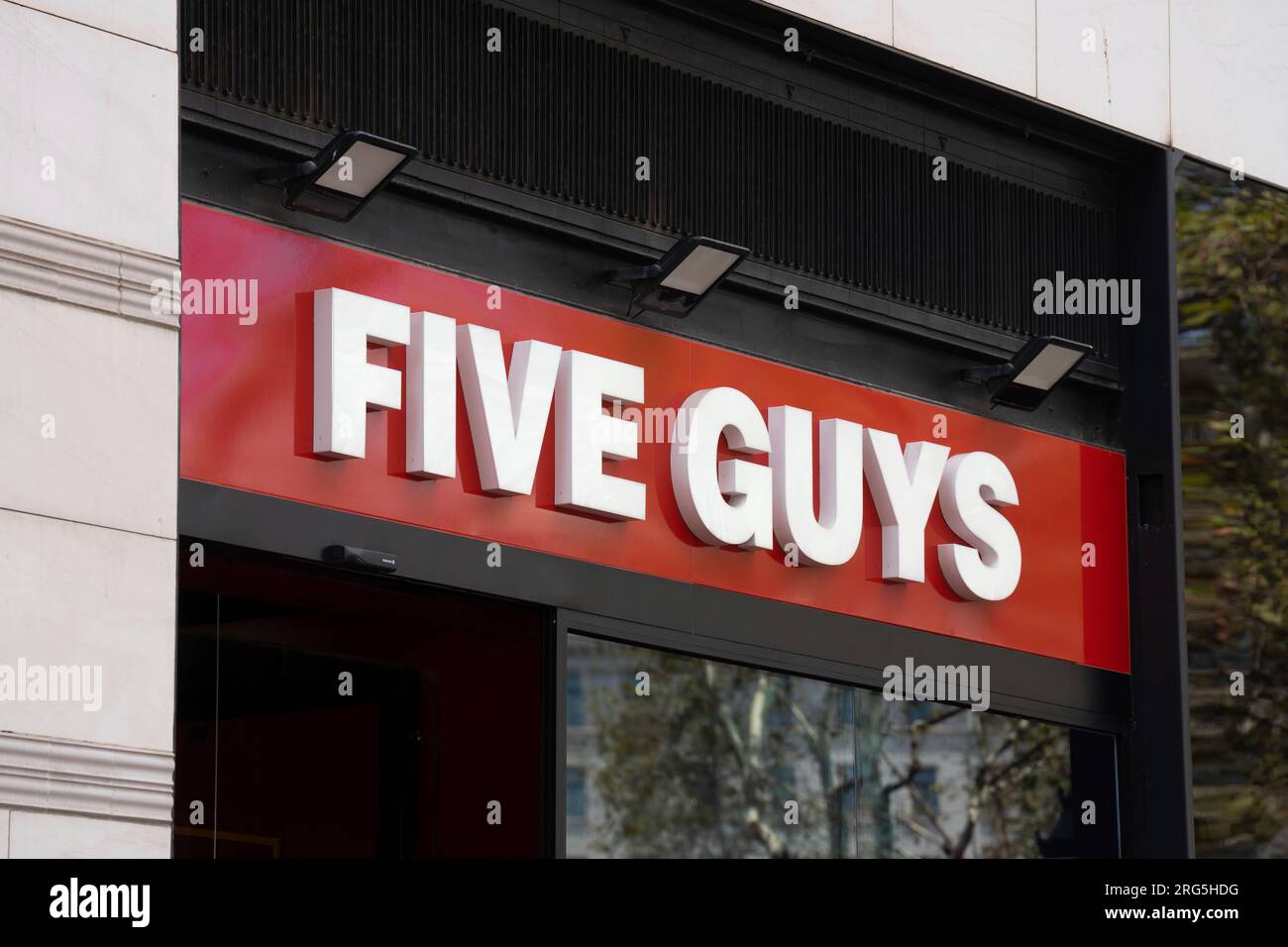 A Five Guys franchise restaurant in Barcelona, on August 7, 2023, in ...