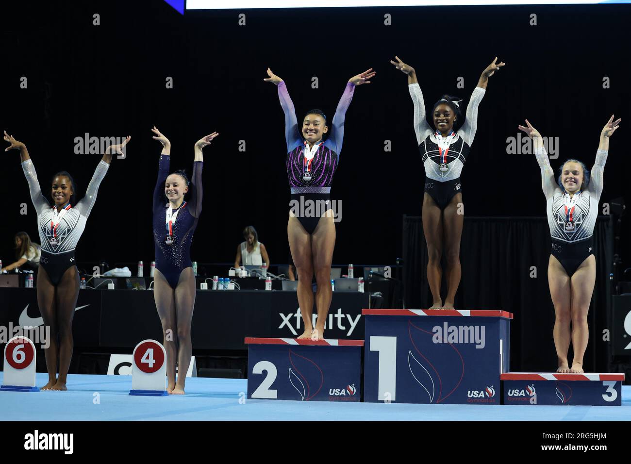 August 5, 2023: The all-around winners at the U.S.Classic: from left ...