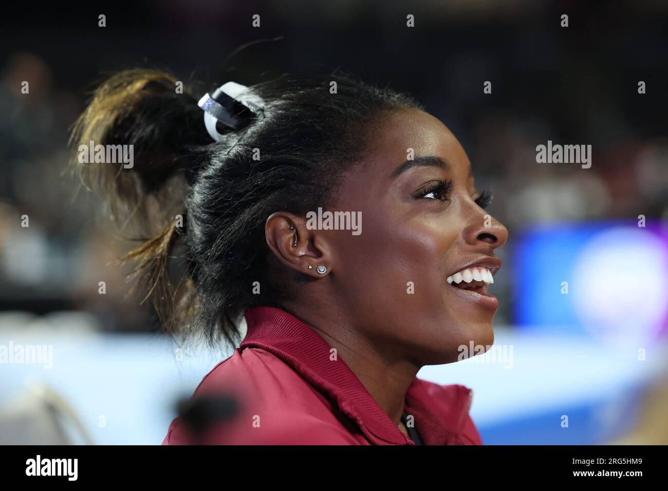 August 5, 2023: Olympic gold medalist SIMONE BILES is interviewed by ...