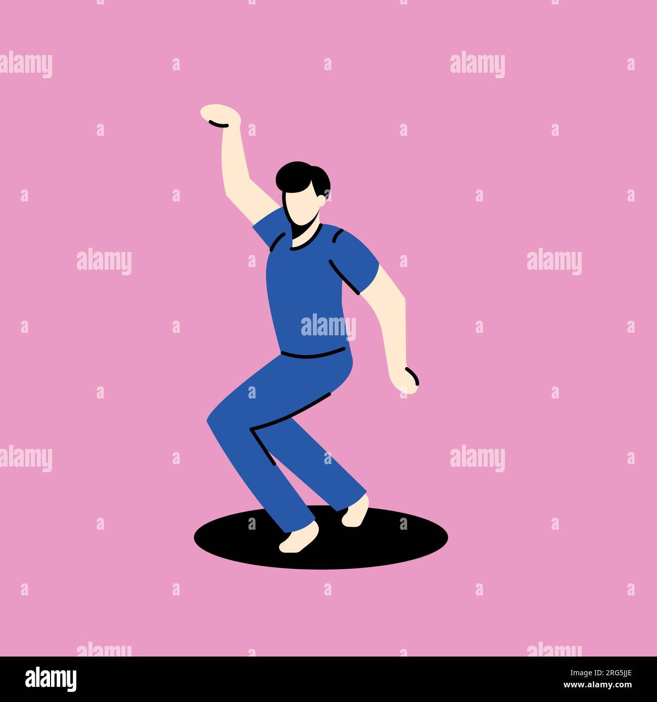Man dancing color concept. Digital illustration for web page, mobile ...