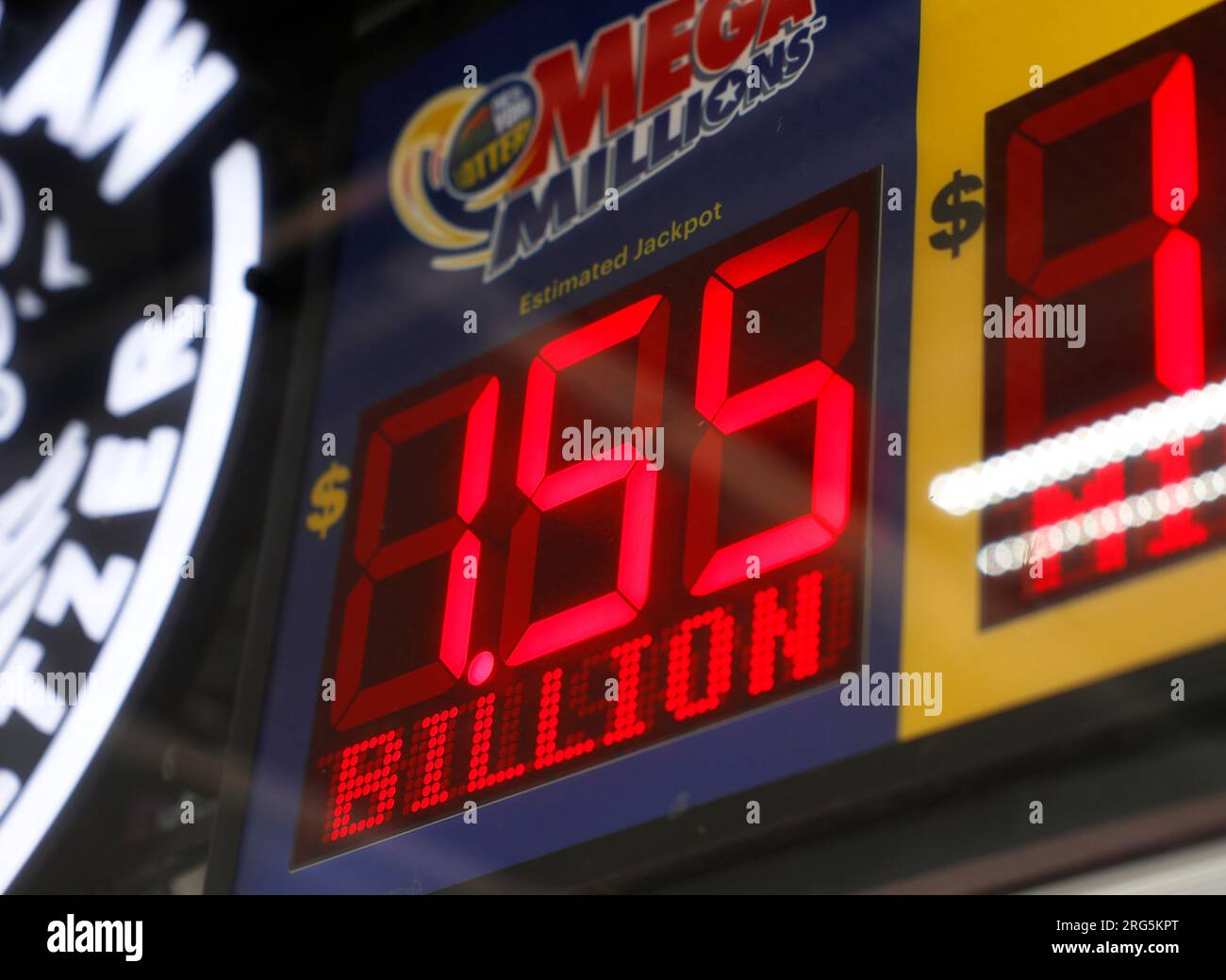 New York, United States. 07th Aug, 2023. Mega Millions lottery tickets ...