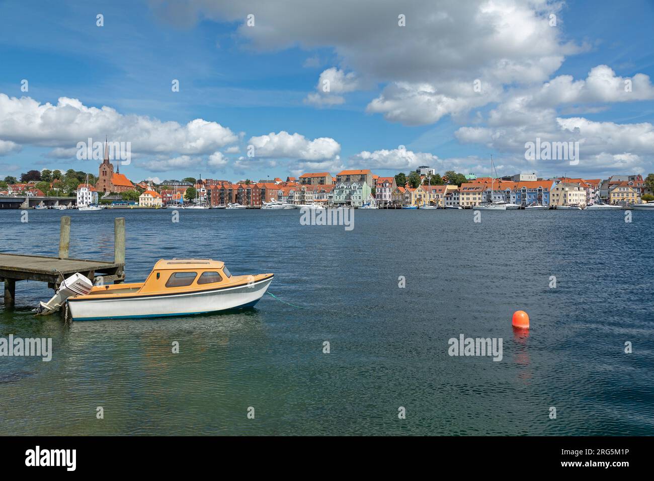 Boat harbour with marienkirche hi-res stock photography and images - Alamy