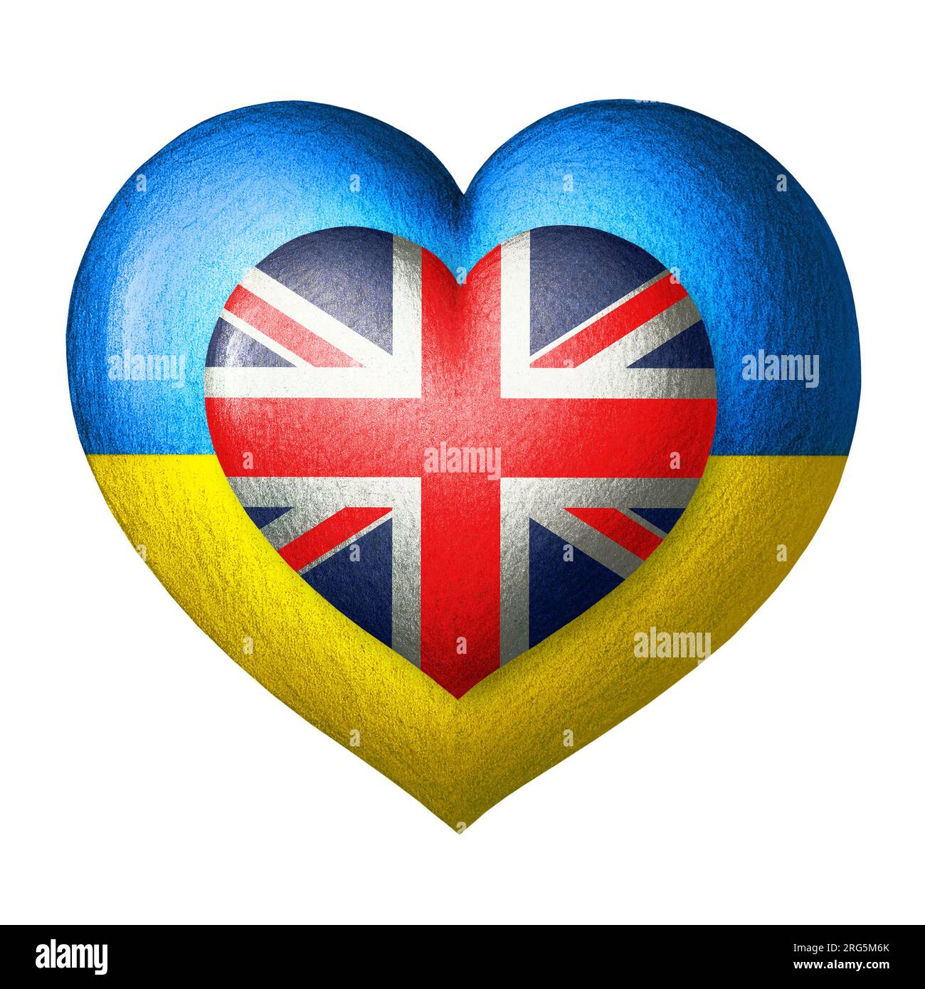 Flags of Ukraine and Great Britain. Two hearts in the colors of the ...