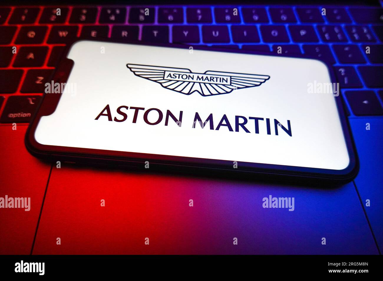 China. 07th Aug, 2023. In this photo illustration, the Aston Martin ...