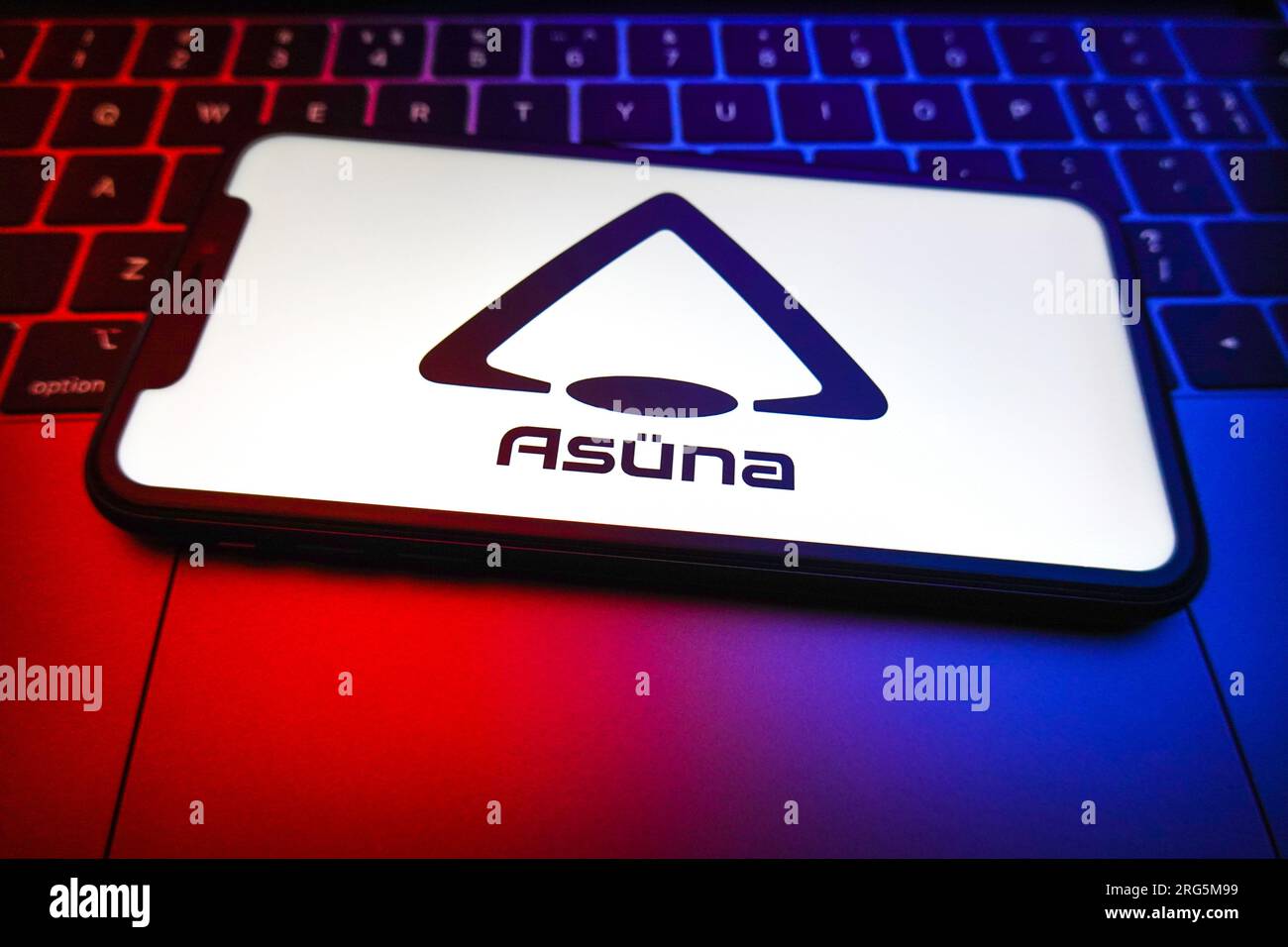 China. 07th Aug, 2023. In this photo illustration, the Asüna logo is ...