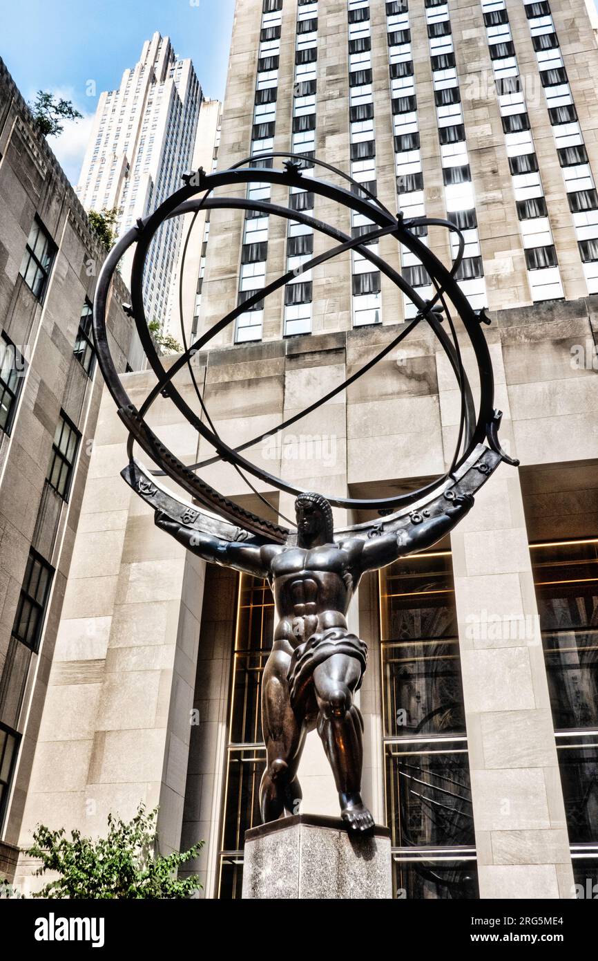 Atlas Holding the Heavens (celestial vault) Statue (armillary sphere ...