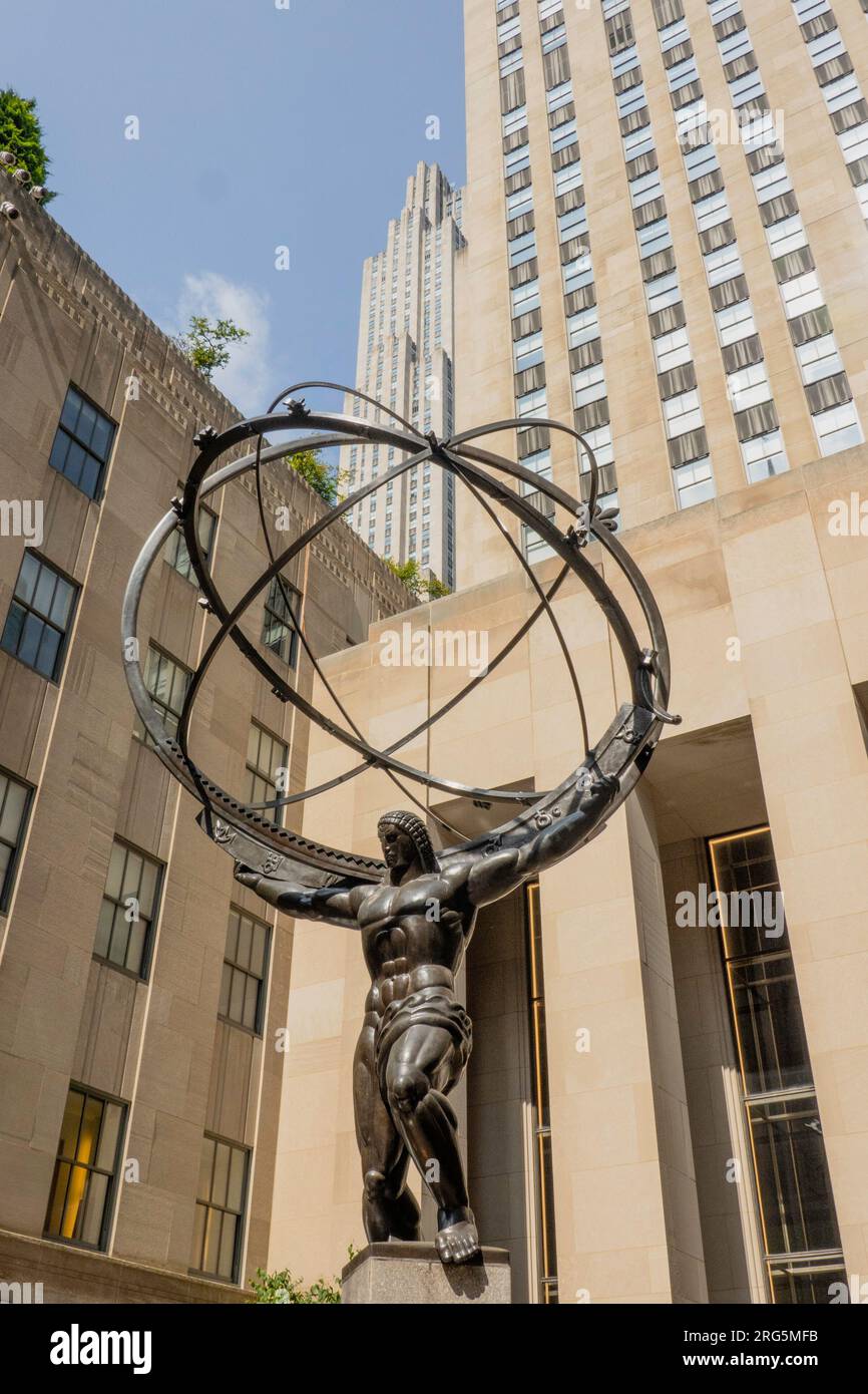 Atlas Holding the Heavens (celestial vault) Statue (armillary sphere ...