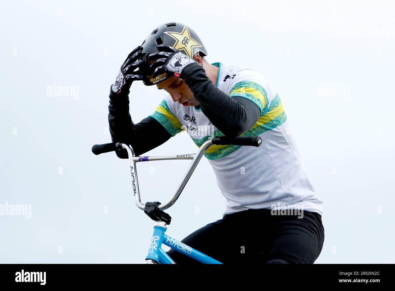 Australia's Logan Martin reacts after competing in Heat 2 of the Men's ...