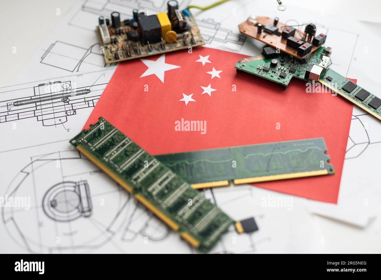 Chinese chipmaker. Chinese chip industry concept 3d illustration Stock ...