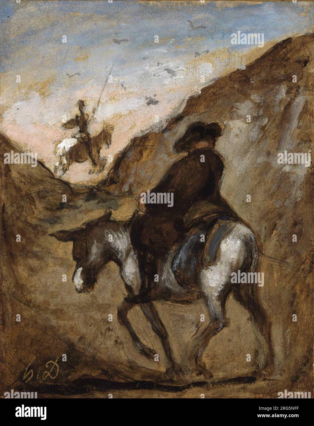 Don Quijote und Sancho Panza circa 1865 by Honoré Daumier Stock Photo ...