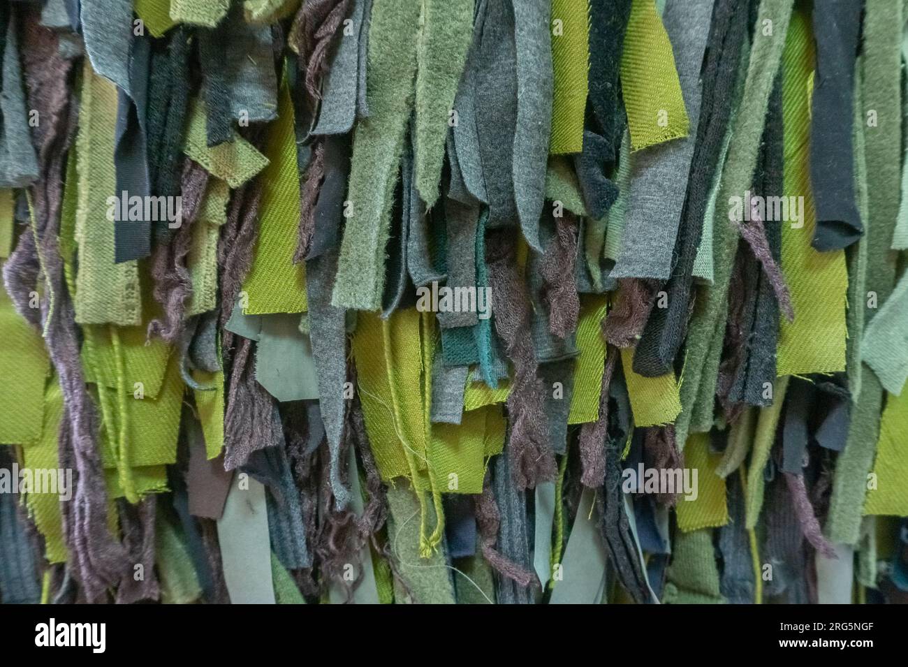 Homemade camouflage nets made from scraps of fabric to help the ...
