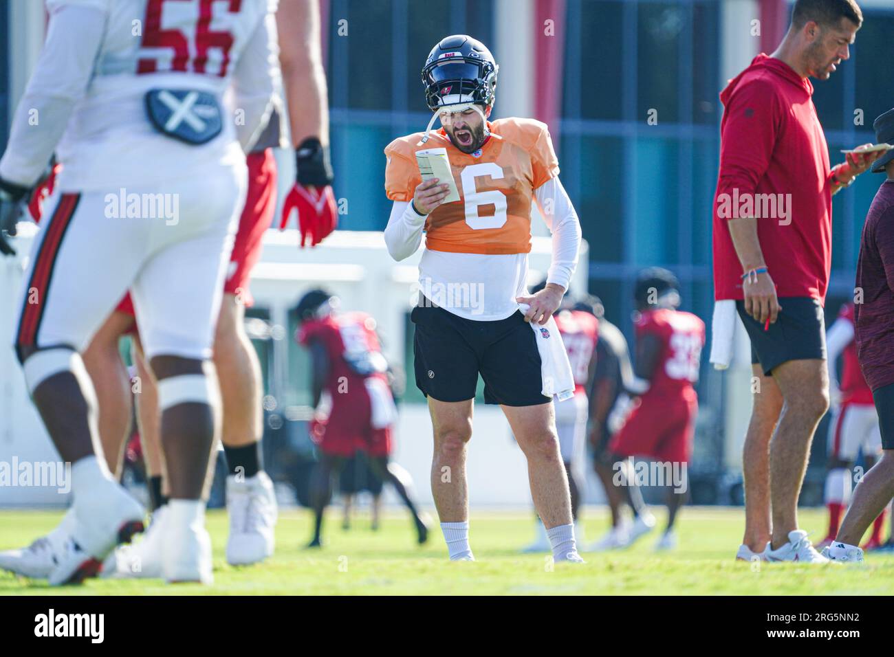 Tampa, Florida, USA, August 3, 2023, Tampa Bay Buccaneers quarterback Baker Mayfield during a ...