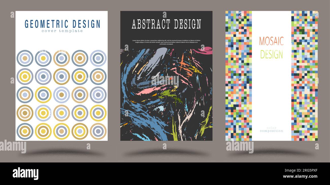 A set of designs of different styles. Template for background, cover ...