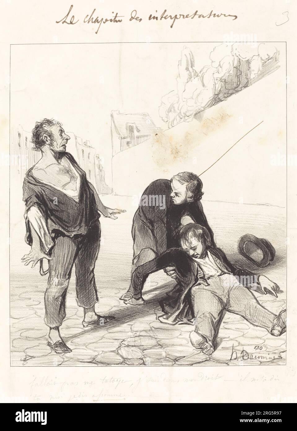 Fallait pas me tutoyer, j'suis dans... 1843 by Honoré Daumier Stock ...