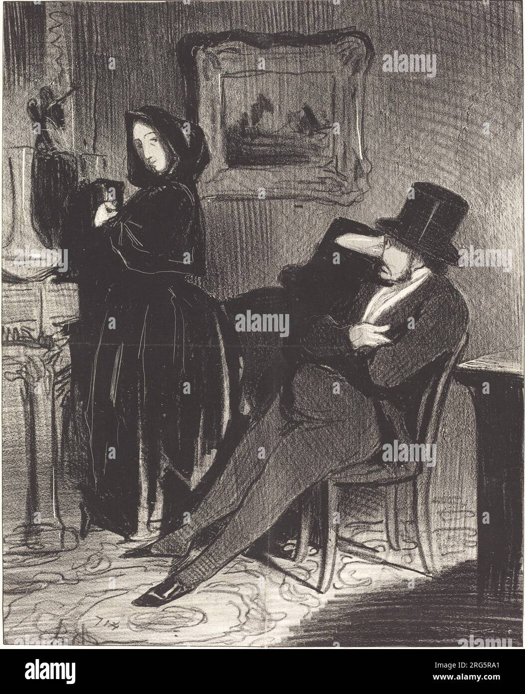 Plus souvent que je te conduirai... au bal... 1845 by Honoré Daumier ...