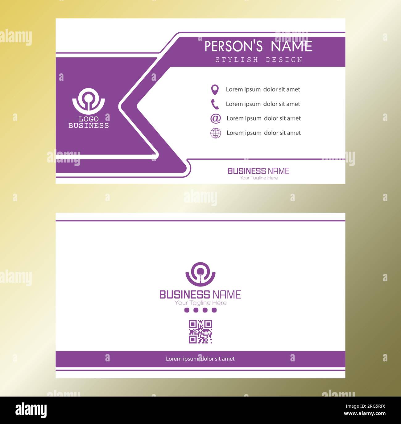 A business card. Double-sided business card design template. Corporate ...