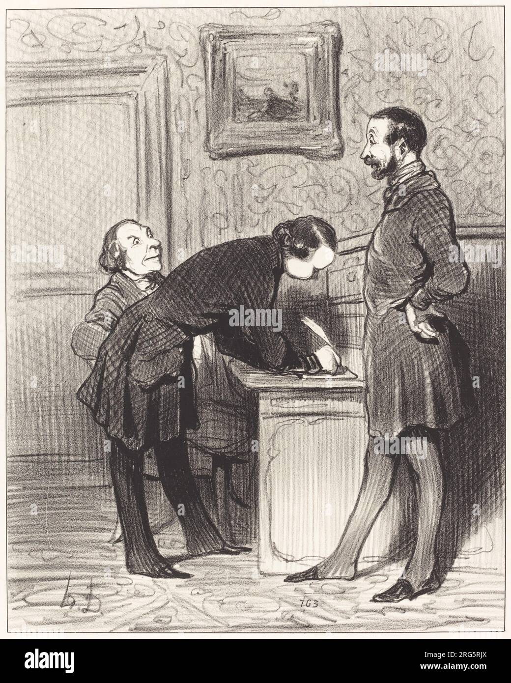 C'est bien parce que c'est votre ami... 1845 by Honoré Daumier Stock ...