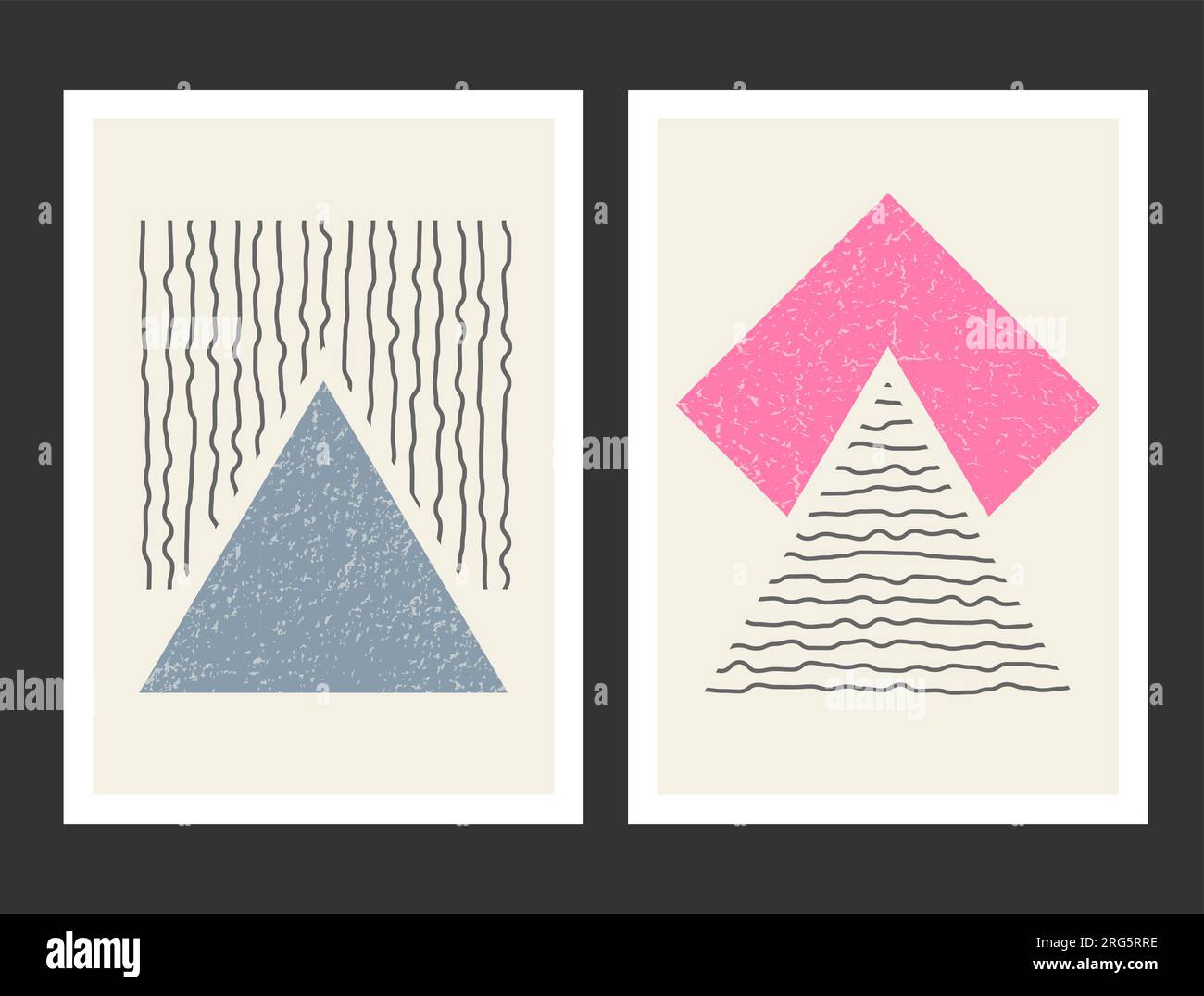 A set of hand-drawn paintings for interior design of premises ...