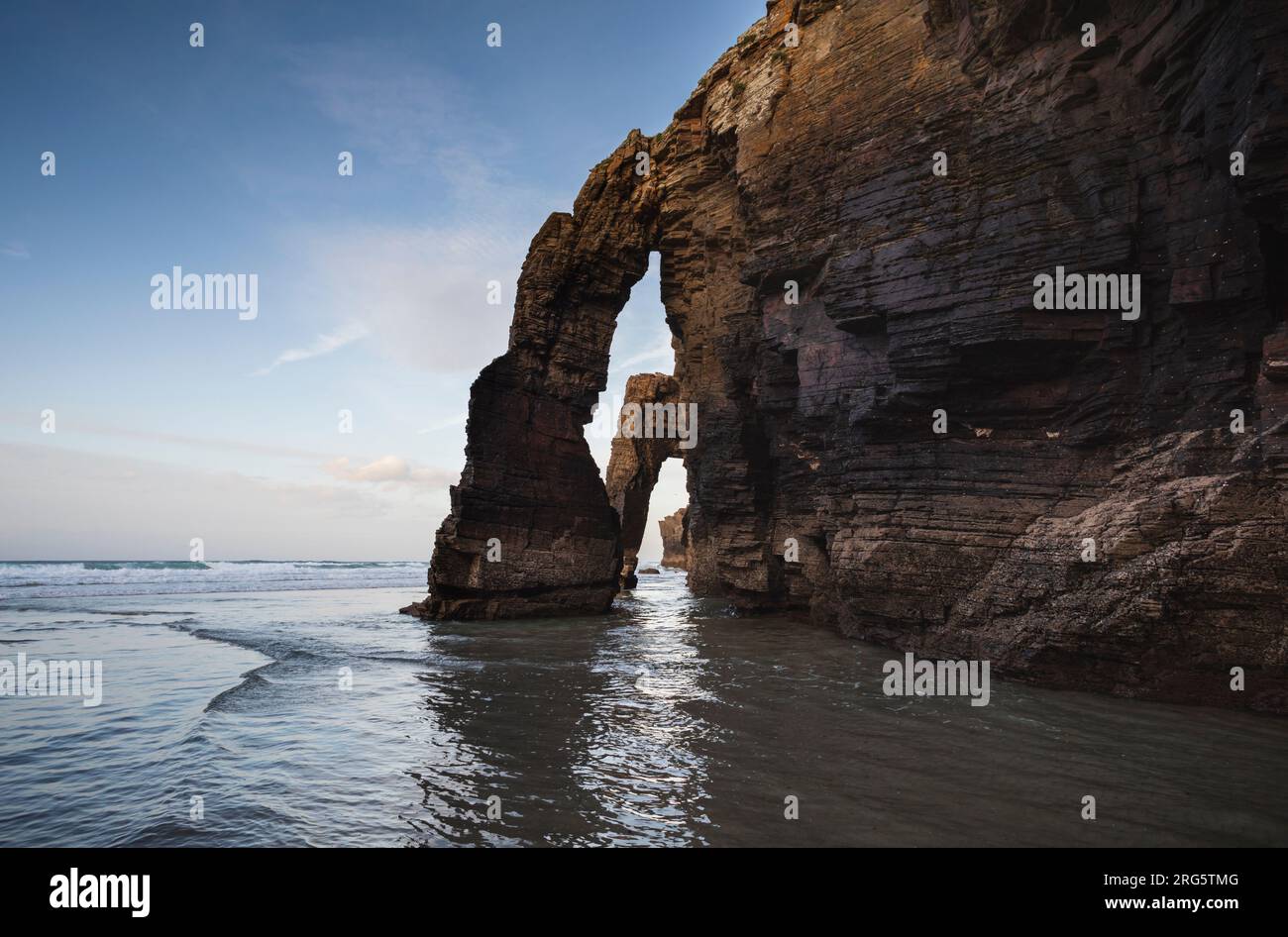 Beach of the Cathedrals in Ribadeo, Lugo, Galicia. Also called Augas ...