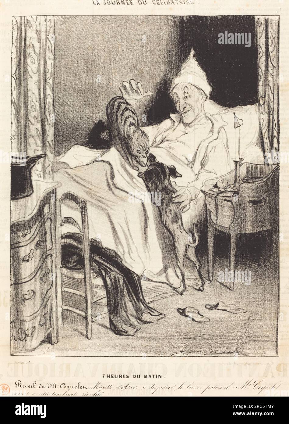 7 heures du matin 1839 by Honoré Daumier Stock Photo - Alamy