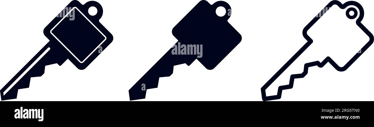 Set of door key symbols key lock unlock entrance vector illustration icon set Stock Vector Image ...