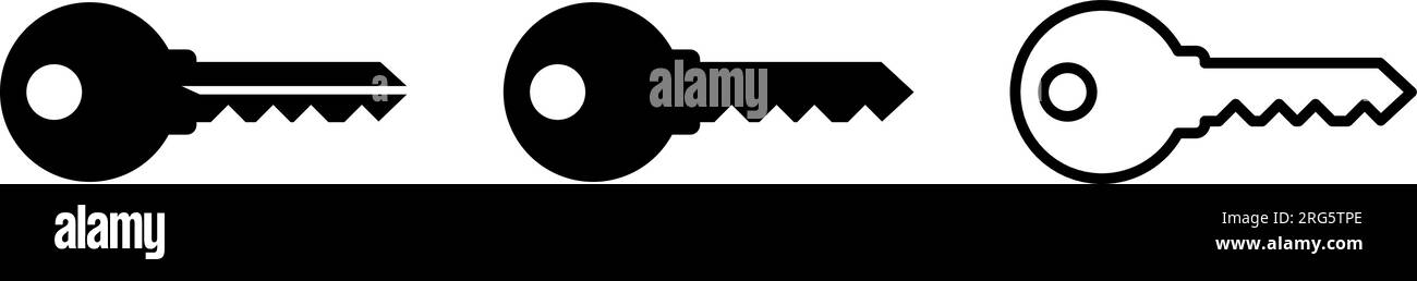 Set of simple key symbols key lock unlock access vector illustration icons Stock Vector Image ...