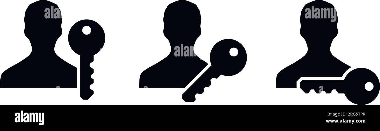 Personal entrance key symbol key to lock unlock or get access vector ...