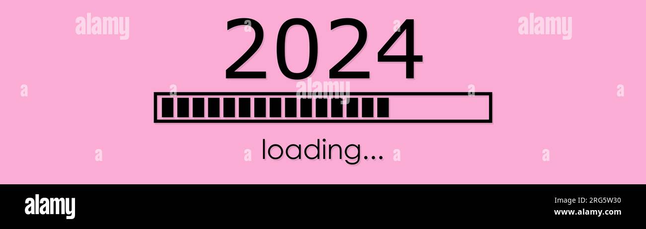 new year 2024 loading bar Stock Photo - Alamy