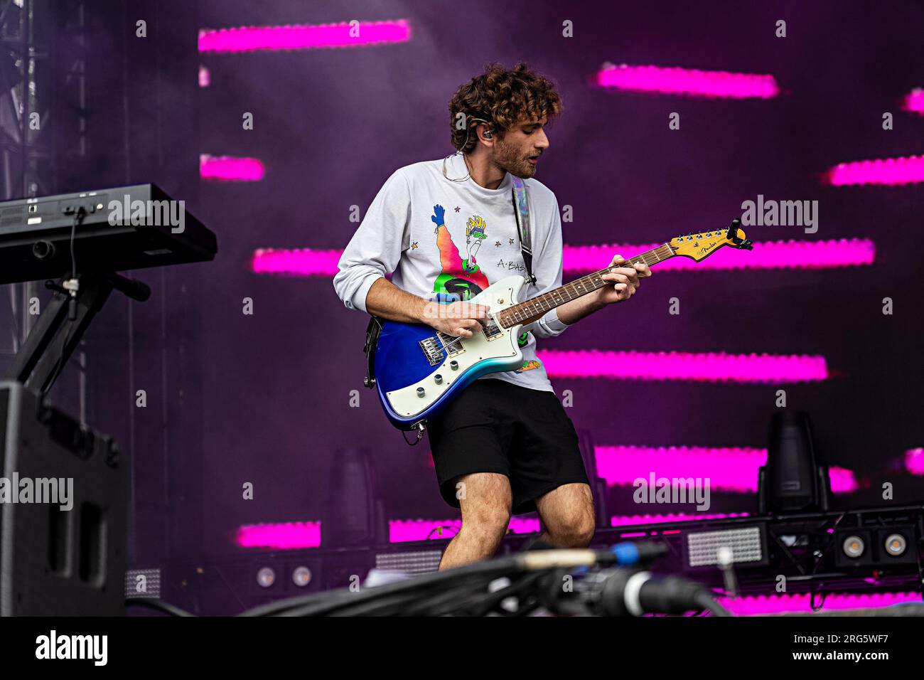 Matthew Lewin of Magdalena Bay performs on day four of the Lollapalooza ...